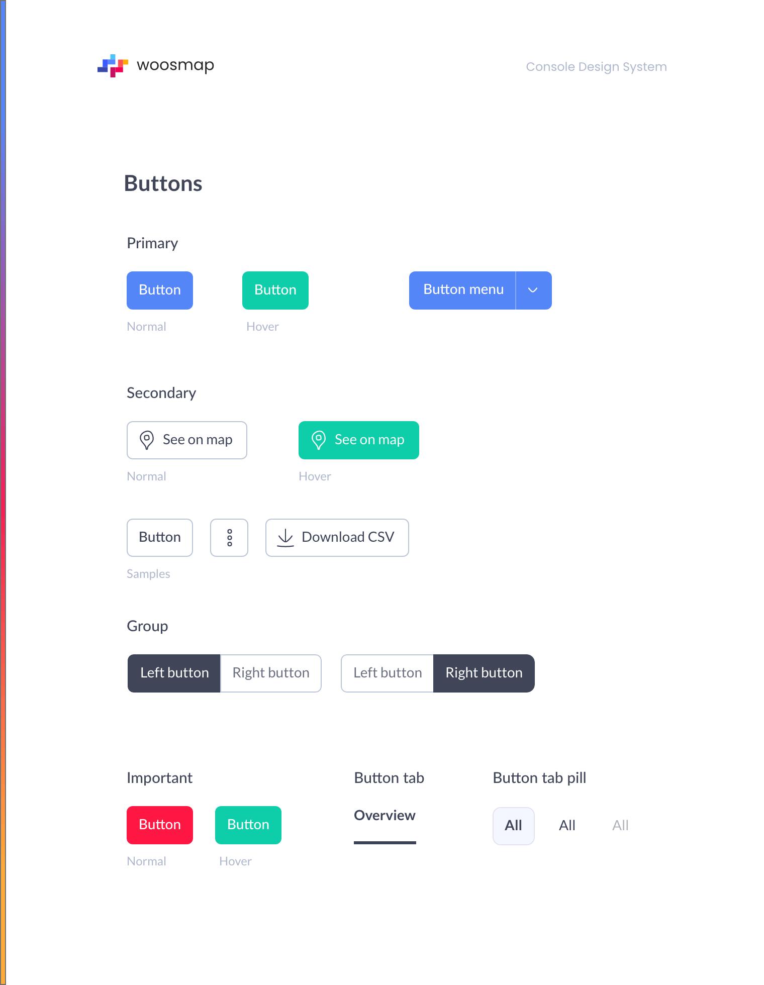 Woosmap Console Design System – Serge Rohani