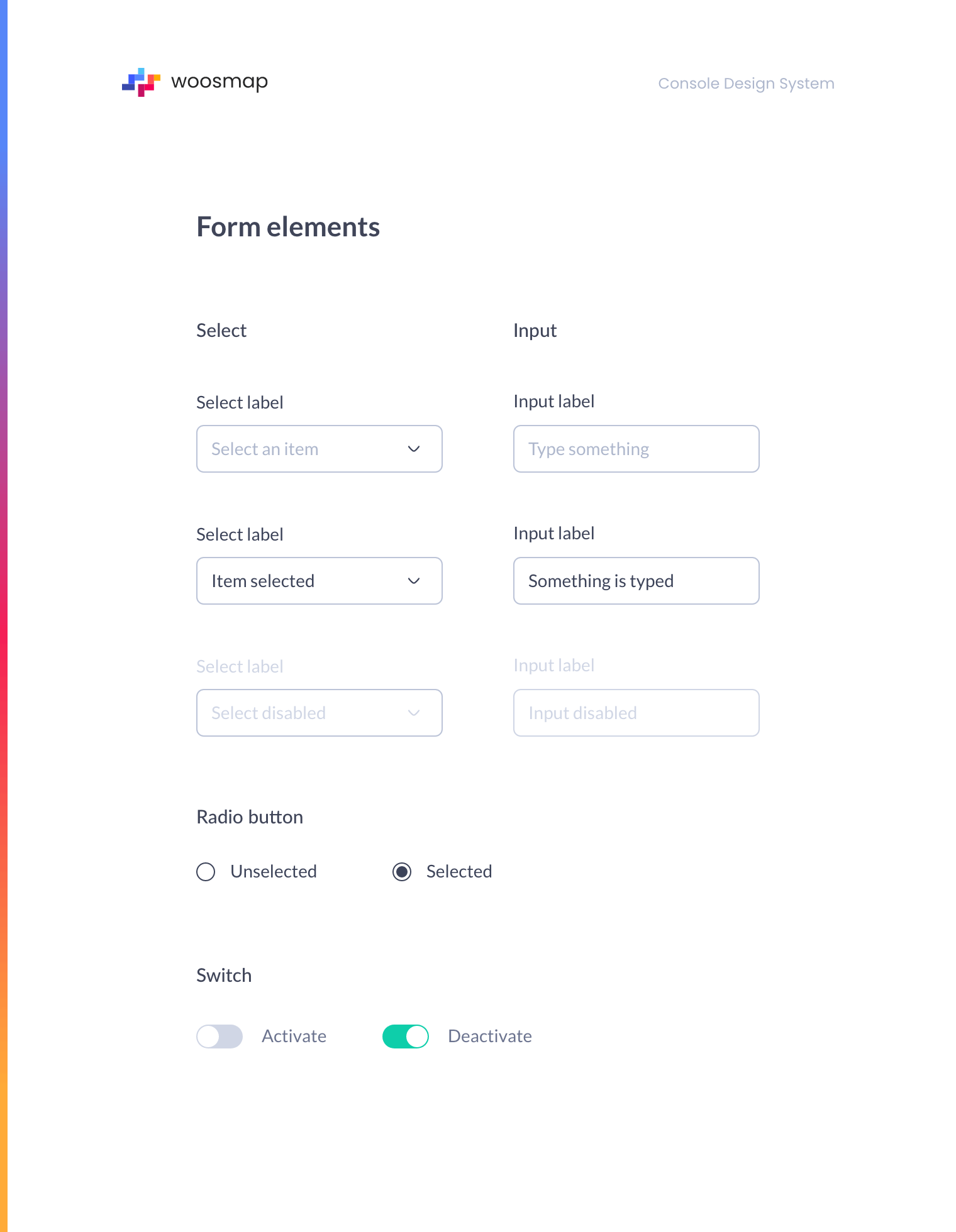 Woosmap Console Design System – Serge Rohani